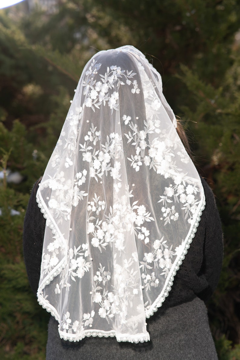 St. Thereses Winter Roses Large Princess Veil Our Lady of Lourdes ...