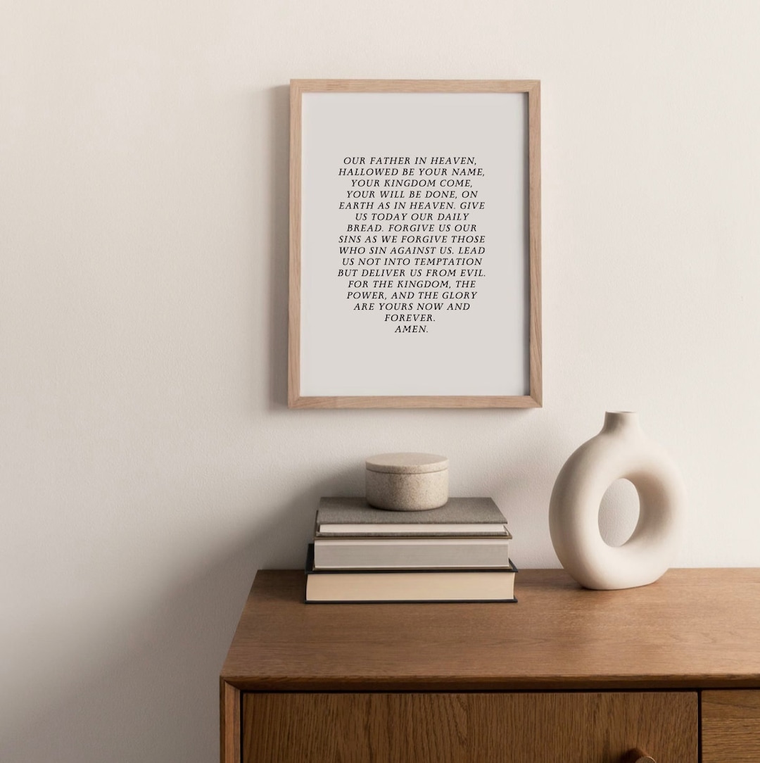 Lord's Prayer , Printable Wall Art Modern Christian, Minimal Bible ...