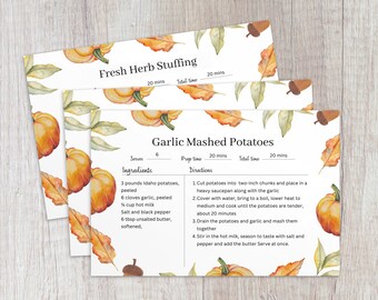 Printable Dessert Recipe Card Template - Etsy