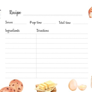 Printable Dessert Recipe Card Template - Etsy
