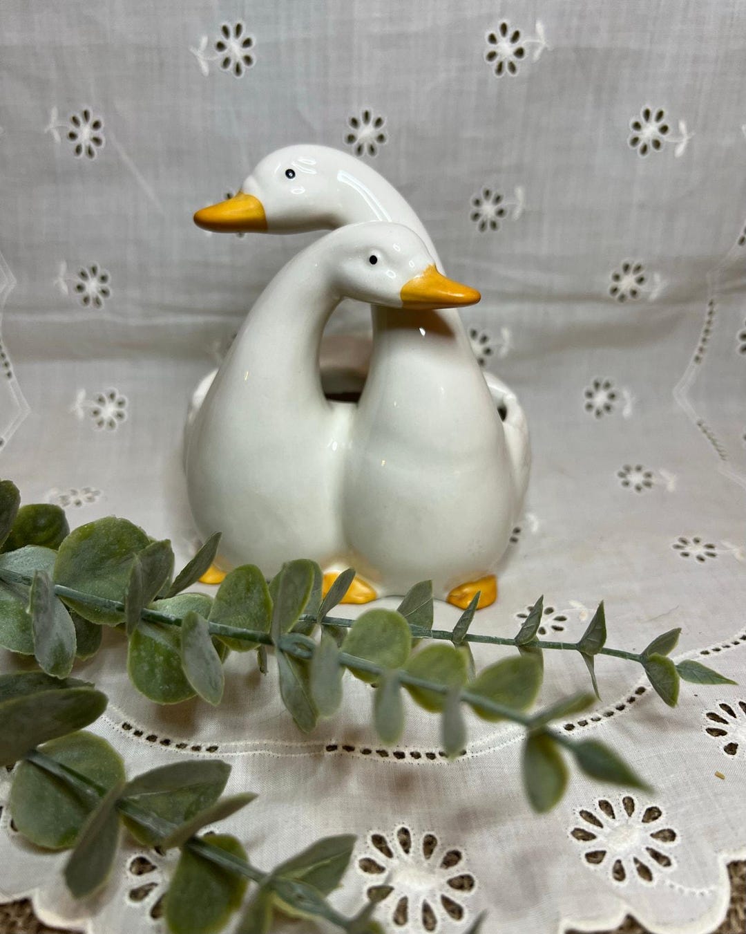 Hugging Geese Ducks Note Paper and Pen Holder Vintage - Etsy
