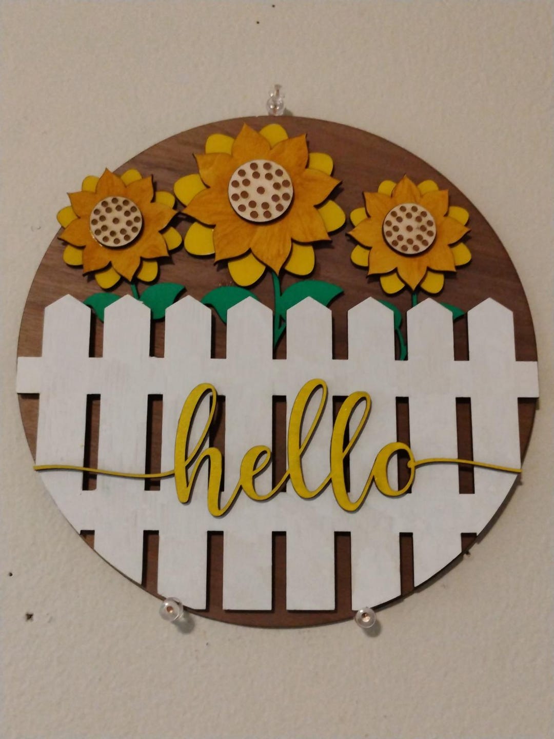 Hello Sunflower Door Sign - Etsy