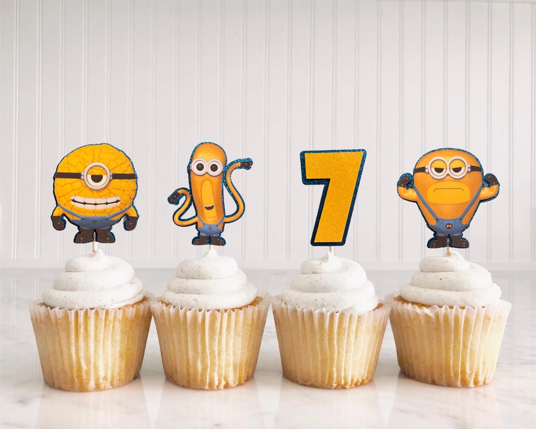 Mega Minion Cupcake Toppers, Minion Cupcakes, Despicable Me Birthday ...
