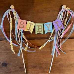 Cake Banner, Cake Bunting, Personalized Cake Banner Topper, First ...