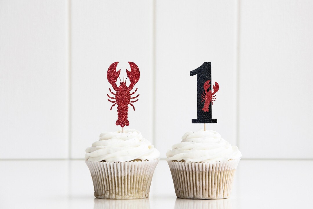 Crawfish Boil Cupcake Toppers: Glitter Party Decorations - Etsy