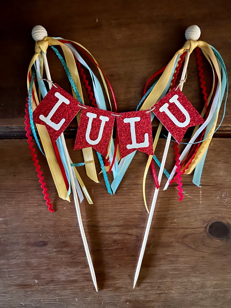 Carnival Theme Cake Banner and 12 Cupcake Toppers Set - Etsy