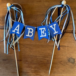 Cake Banner, Cake Bunting, Personalized Cake Banner Topper, First ...