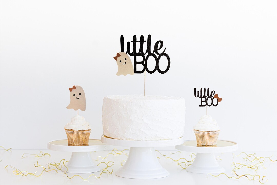 Little Boo Cake Topper, Little Boo Decor, Halloween Birthday, Ghost ...