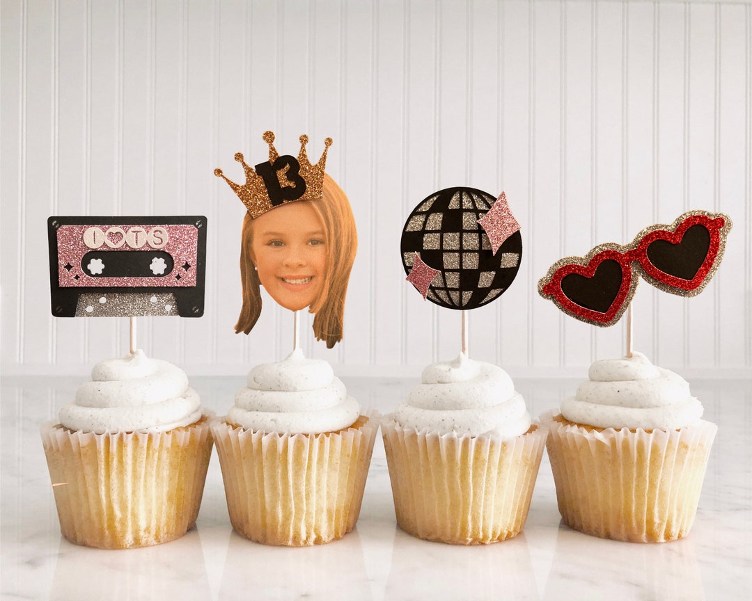 Taylor Swift Theme Cupcake Toppers, Face Cupcake Toppers, Swiftie ...