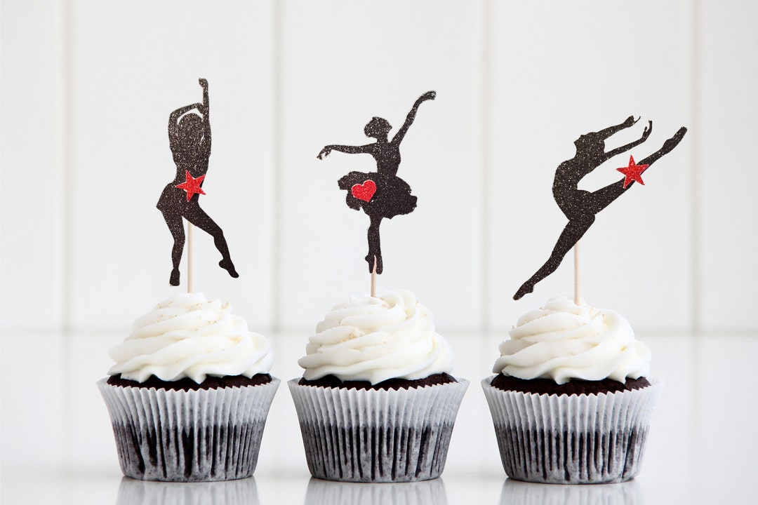 Dance Theme Cupcake Toppers, Ballet Themed Birthday Cupcake Toppers ...