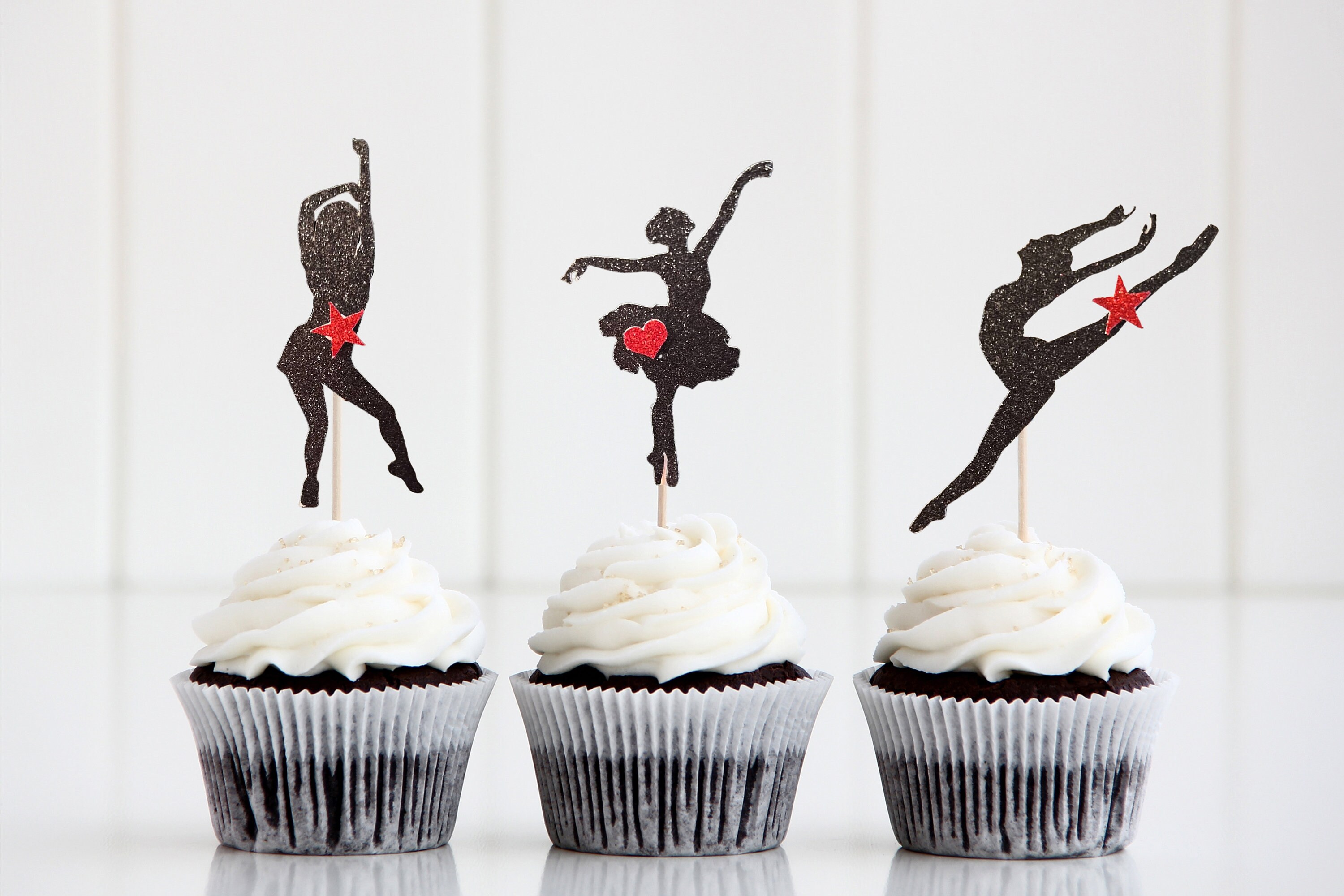 Dance Theme Cupcake Toppers, Ballet Themed Birthday Cupcake Toppers ...