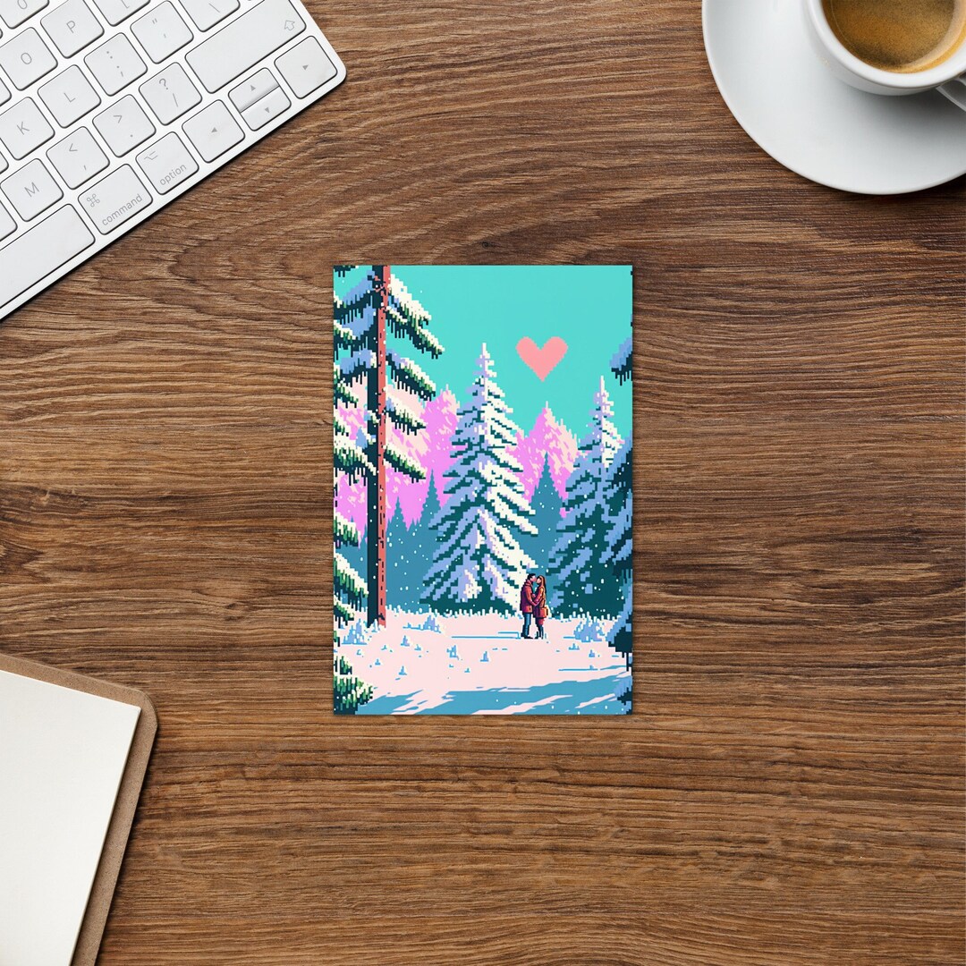 Pixel Art Bday Card Card With Envelope Couple Birthday - Etsy