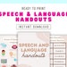 Speech & Language Handouts for Speech Pathologists, Parents, Special ...