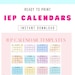 IEP Calendar Pack Colorful Calendar Resource for Therapists, Educators ...