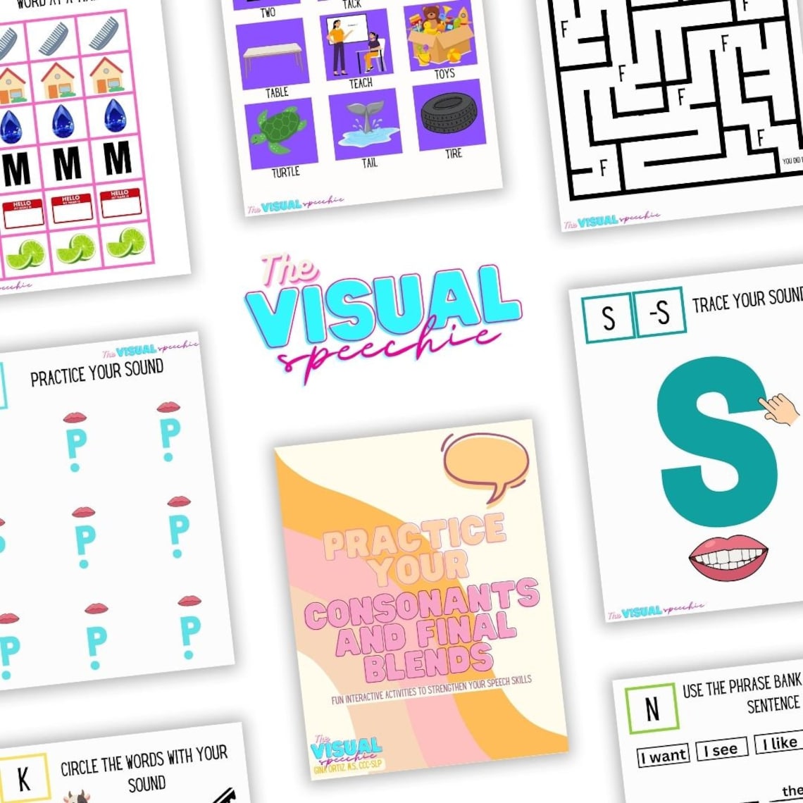 Consonants and Final Consonants Blends Workbook for Speech Therapy and ...