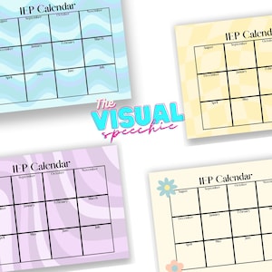 IEP Calendar Pack Colorful Calendar Resource for Therapists, Educators ...