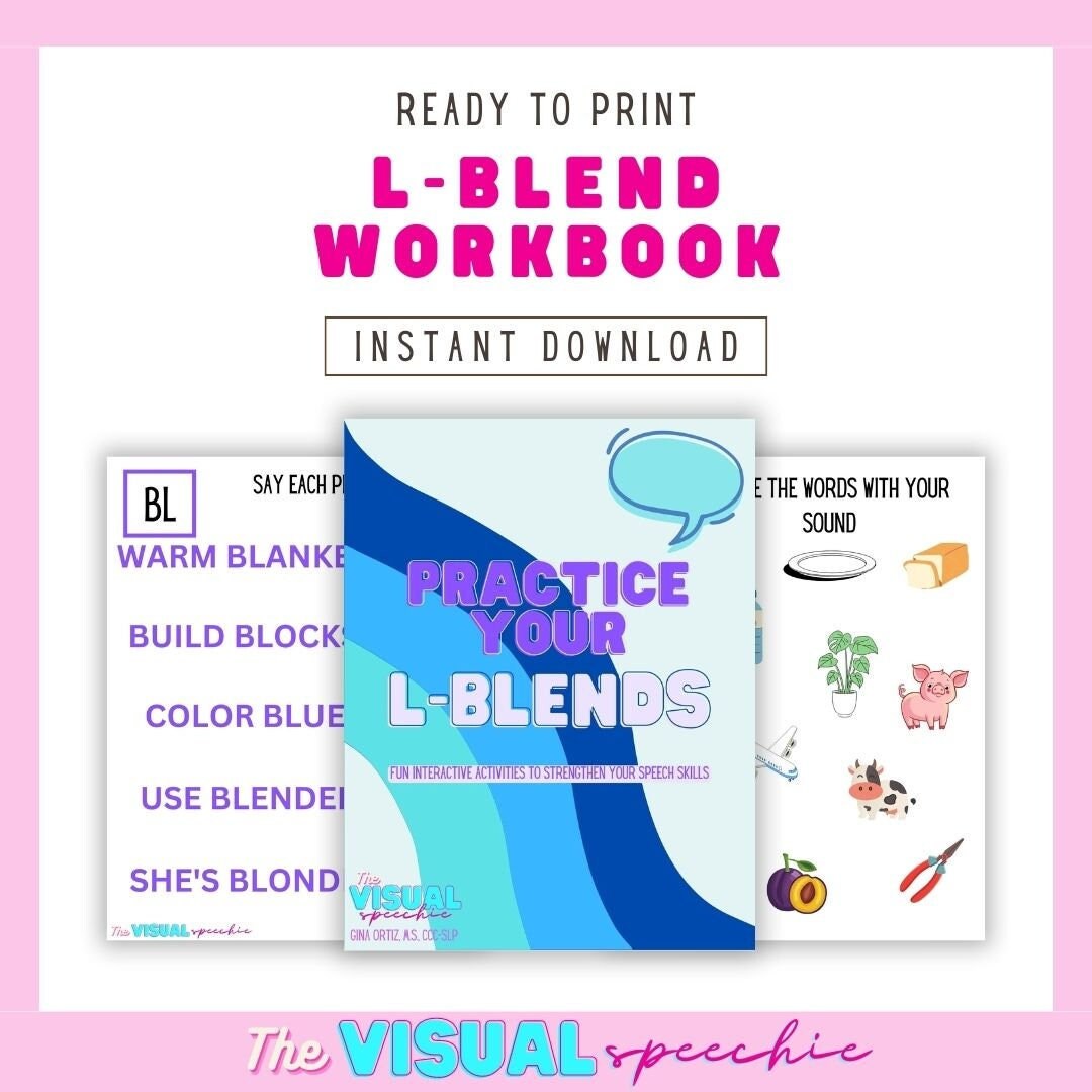 L-blends Workbook: Sound, Word, Phrase, and Sentence Level for Speech ...
