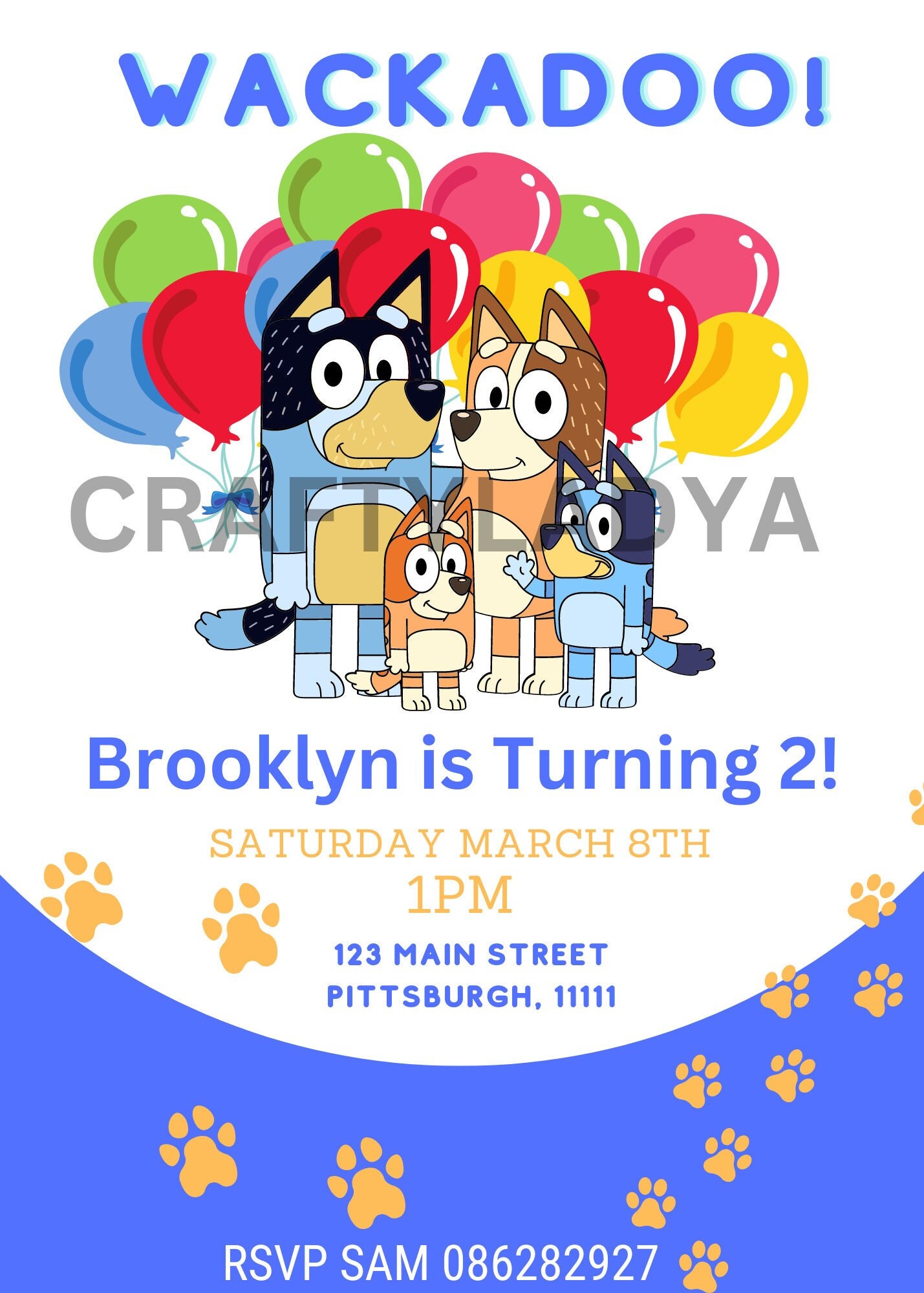 Bluey Birthday Invite, Bluey Second Birthday Invite, Bluey Editable ...