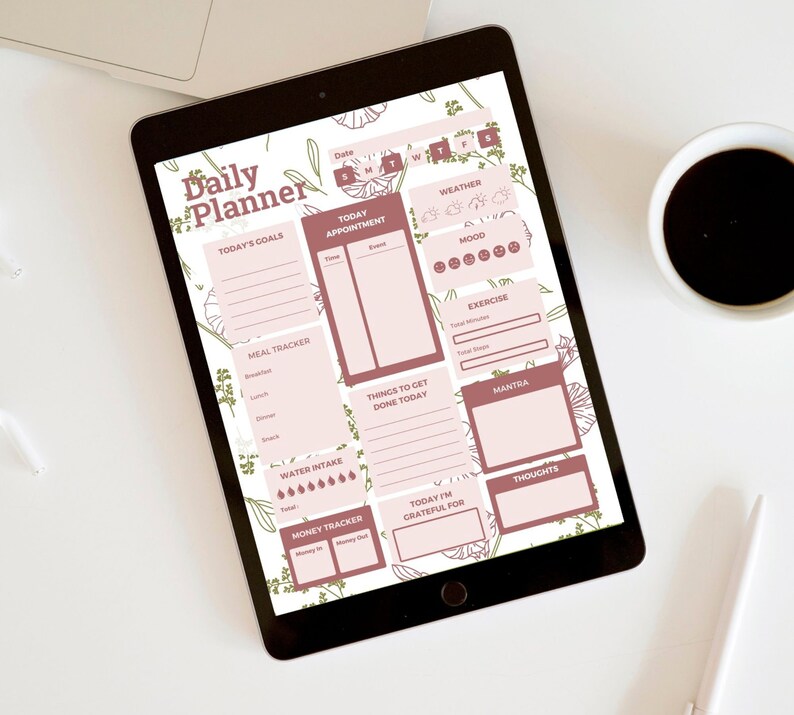 Printable Daily Planner | Digital Daily Planner | to Do List | Budget ...