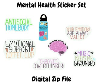 Mental Health Sticker Set - Etsy
