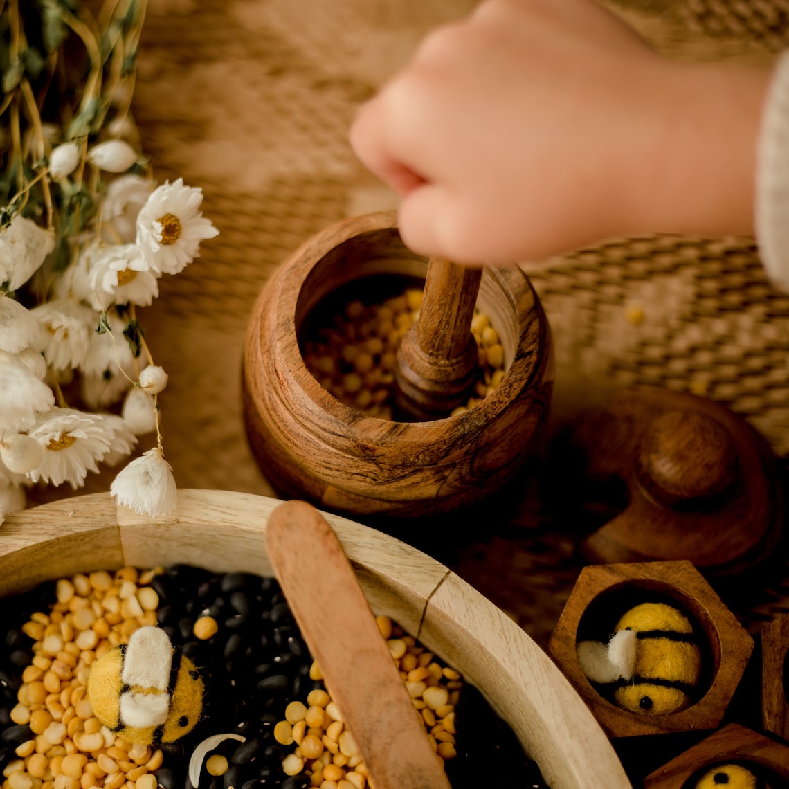 Wooden Bee Hive Sorting & Stacking Toys for Toddlers Bee Toy - Etsy