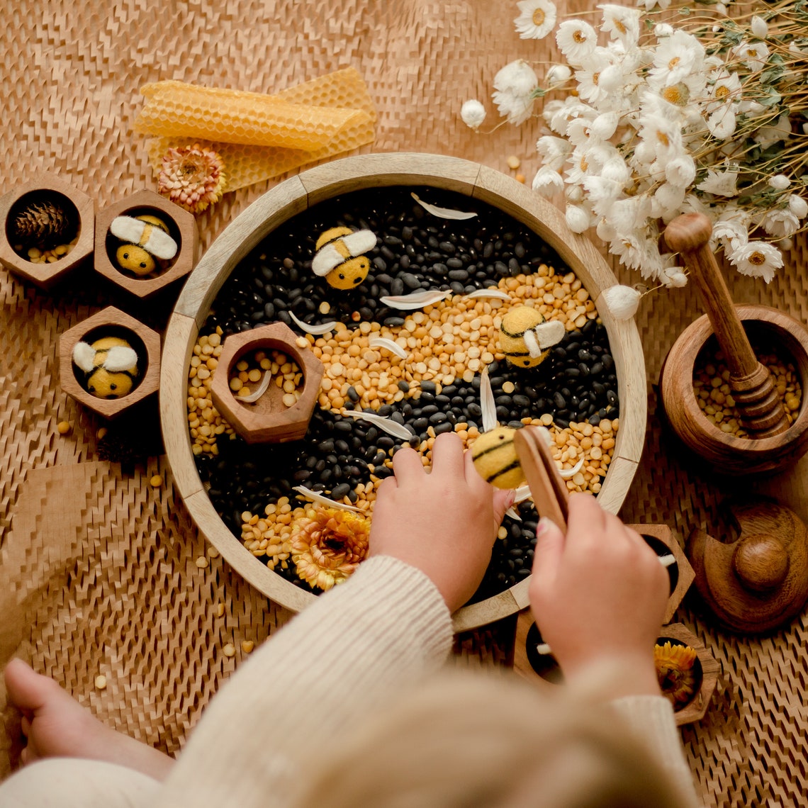 Wooden Bee Hive Sorting & Stacking Toys for Toddlers Bee Toy - Etsy