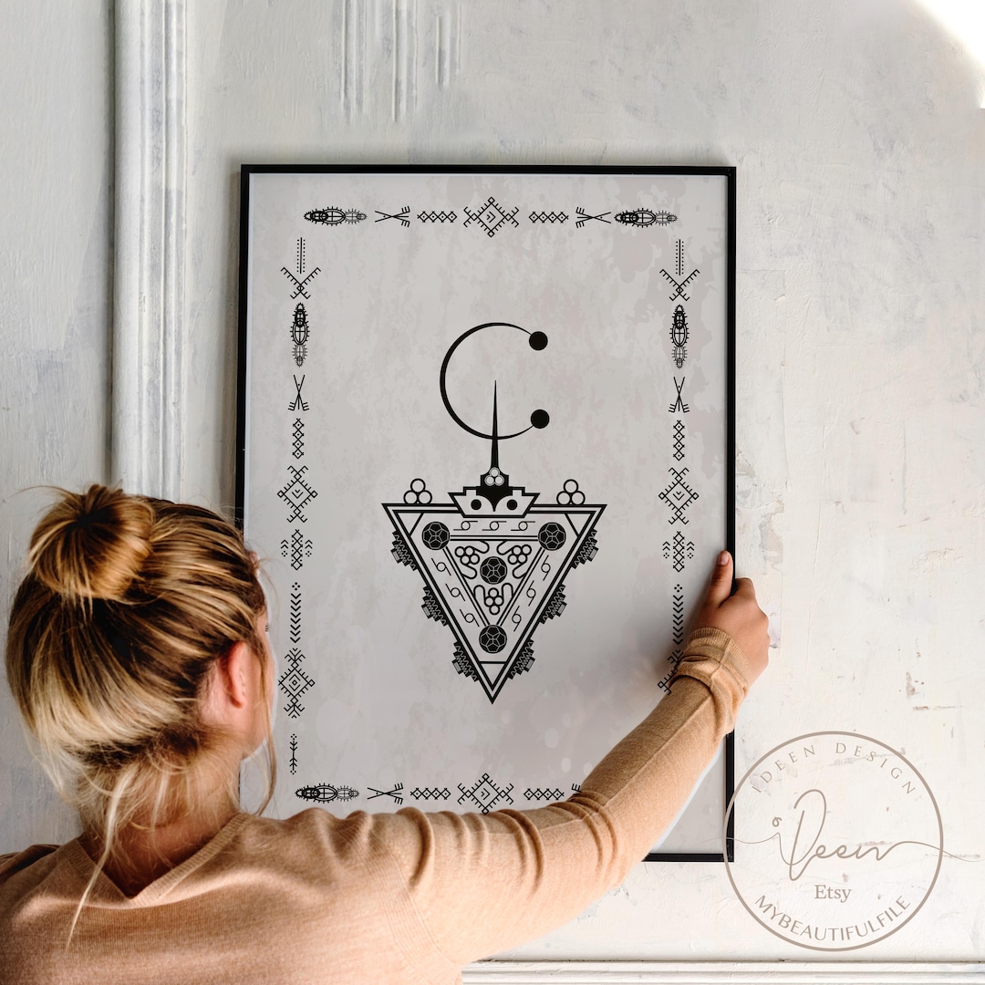 Fibule amazigh art, tableau amazigh, signes cultures berbère, ensemble ...