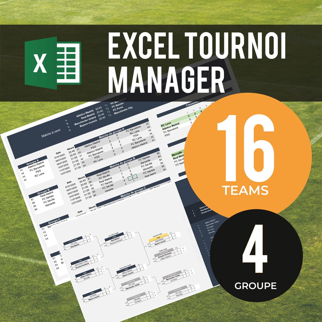 Excel Organizer for Football Tournaments, Football Teams, Football ...