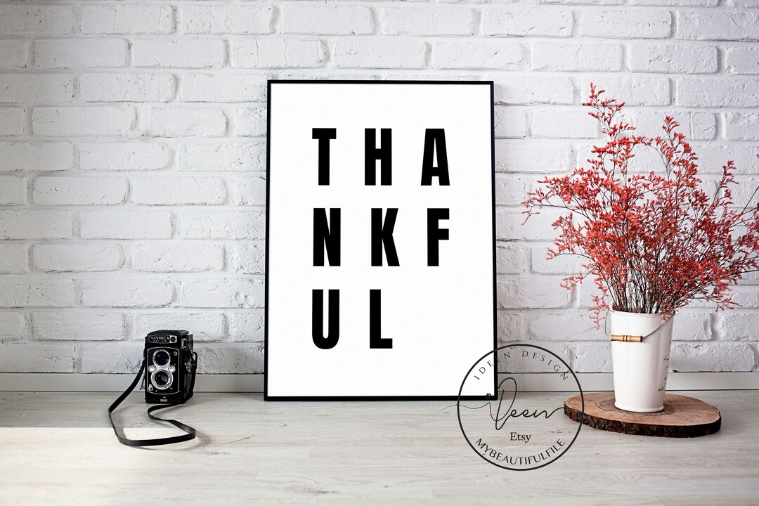 Thankful Wall Decoration, Thank You Poster, Wall Decoration ...