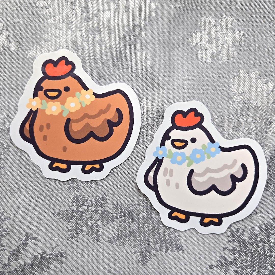 Chicken Sticker | Glossy Vinyl Sticker - Etsy