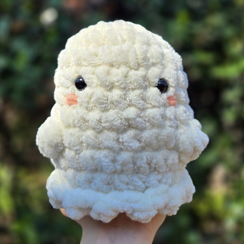 Crochet Jumbo Ghost Plushie Cute Halloween Amigurumi - Etsy