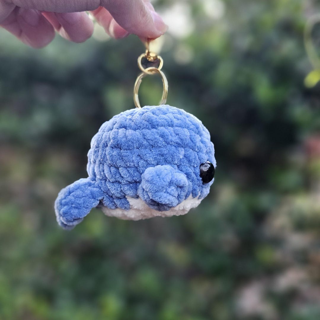 Mini Crochet Whale Keychain | Cute Amigurumi Plush Keychain - Etsy