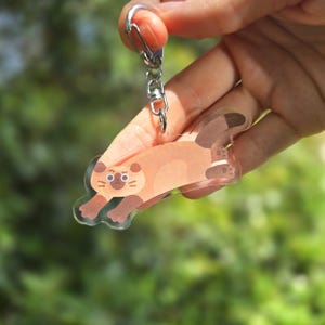 Cat Acrylic Keychain | 2.5in Double-sided Acrylic Charm | Black, Tabby ...