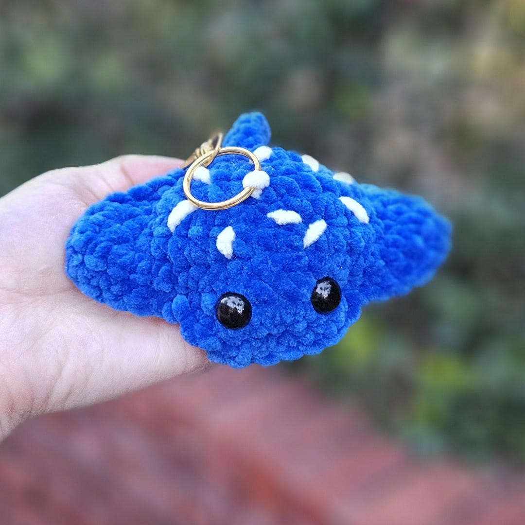Crochet Stingray Keychain | Cute Amigurumi Plush Keychain - Etsy