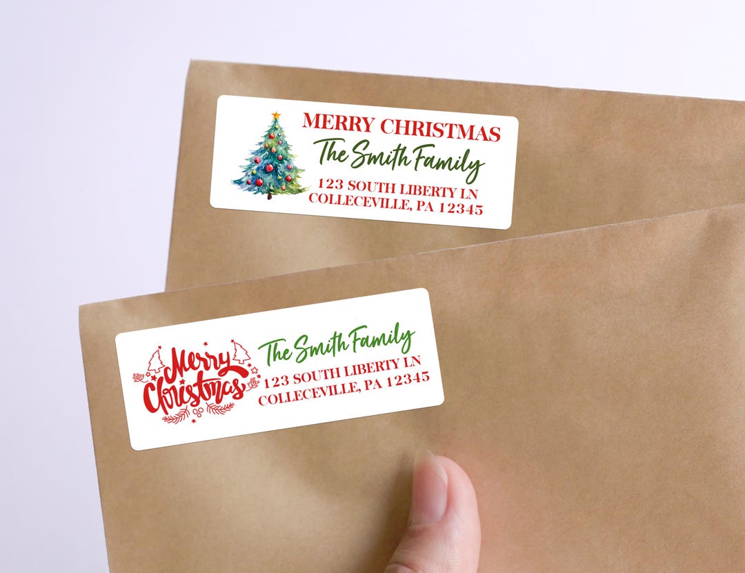 Return Address Labels Christmas Tree/customized Christmas Address ...