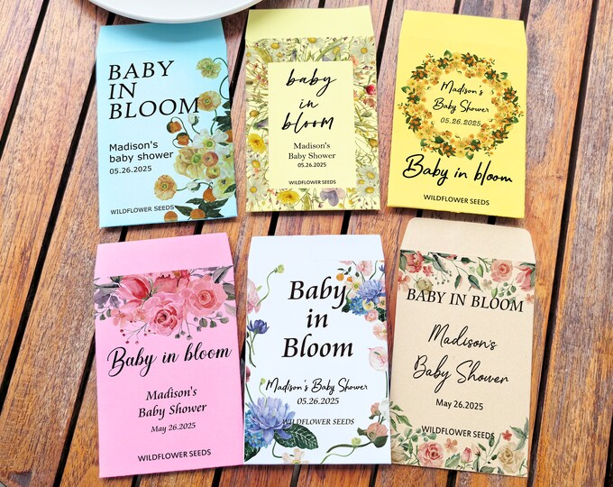 Baby in Bloom, Seed Packets, Custom, Wildflower Seeds Included ...