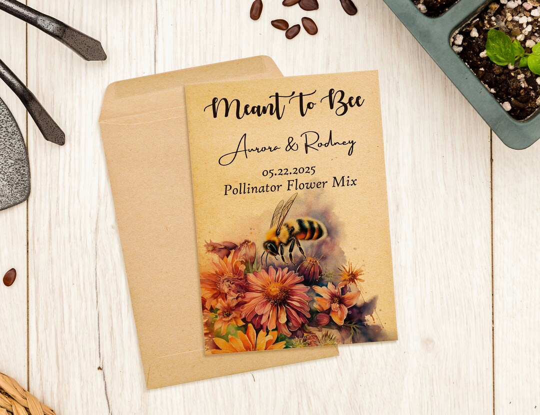 Wedding Favor Wildflower Seed Packet With Seeds | Sustainable Favors ...