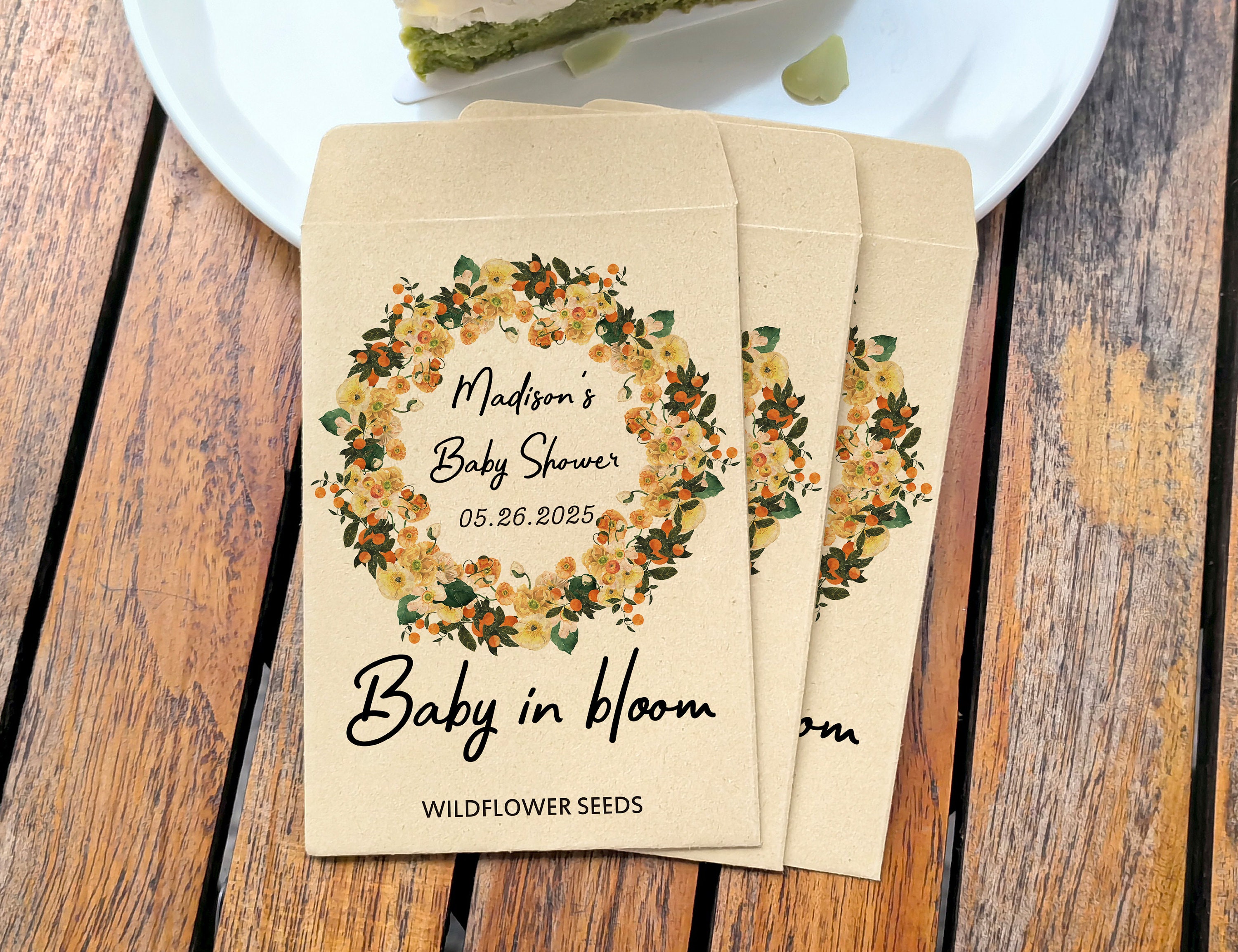 Personalized Baby Shower Favors for Guest Seed Packet With Seeds Baby ...
