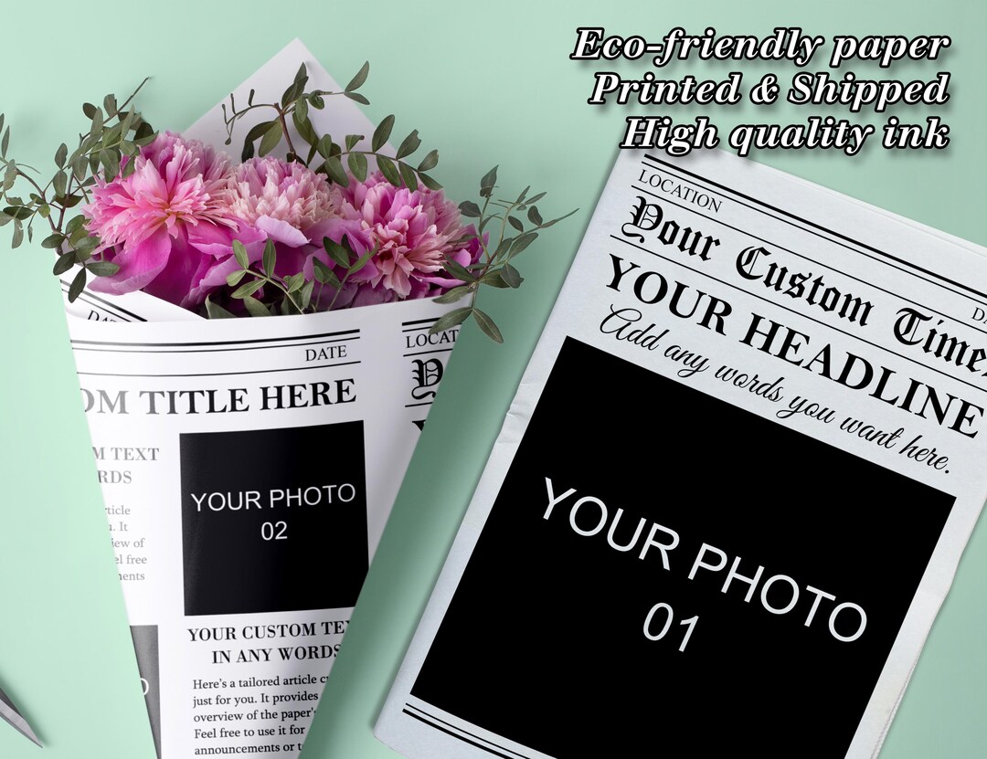 Custom Newspaper for Photoshoot/personalized Newsprint Poster for ...