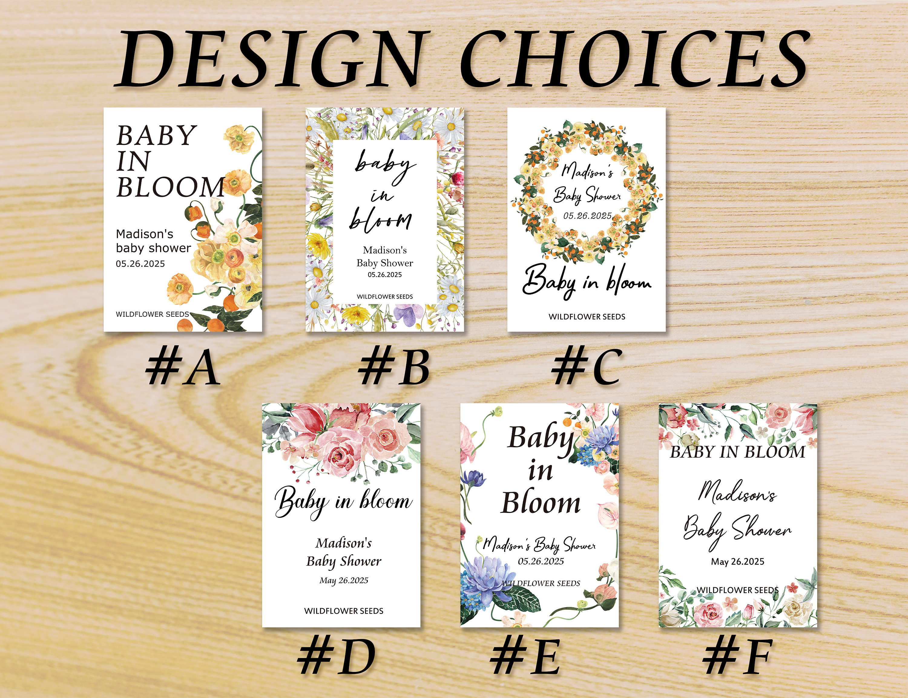 Wildflower Seed Packet Baby Shower Favors/baby Shower Favors/baby in ...