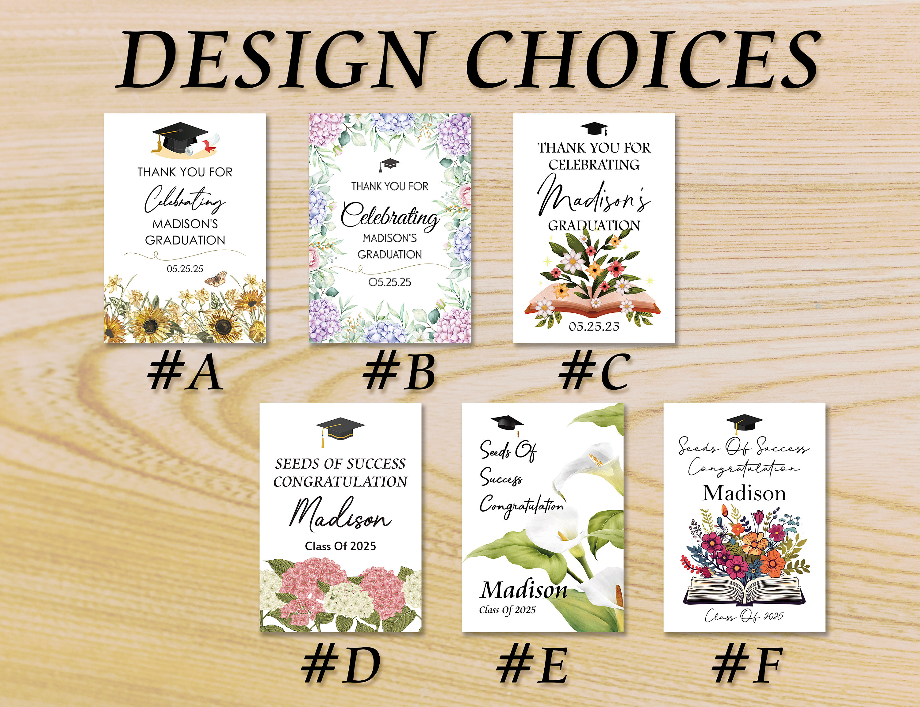 Bulk Graduation Gift Seed Packet Custom Grad Party Favor Personalized ...