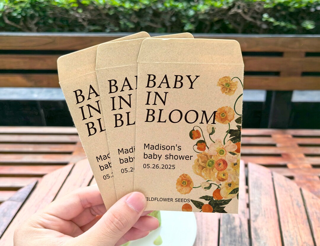 Mixed Seeds Included | Baby in Bloom Seed Packets Favor for Baby Shower ...