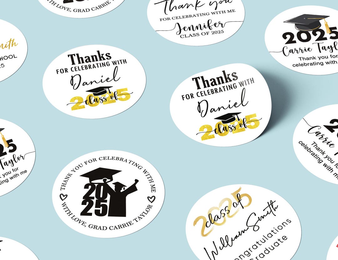 Graduation Favor Labels in Bulk /custom Labels With Name/personalized ...