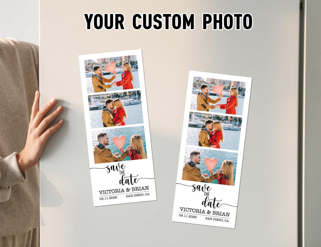 Custom Photo Strip Magnets/save the Date/photo Booth Strip Wedding ...