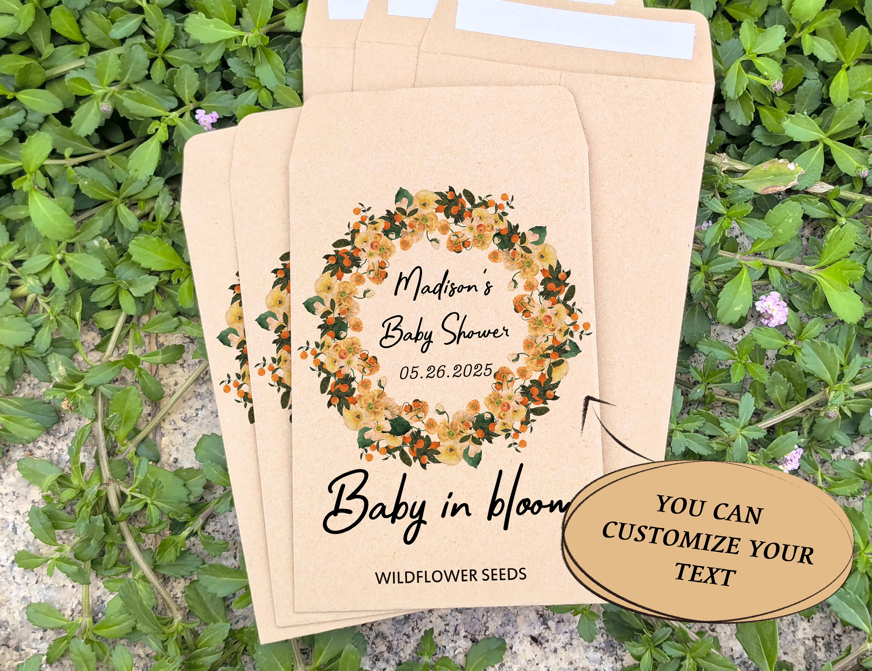 Personalized Baby Shower Favors for Guest Seed Packet With Seeds Baby ...
