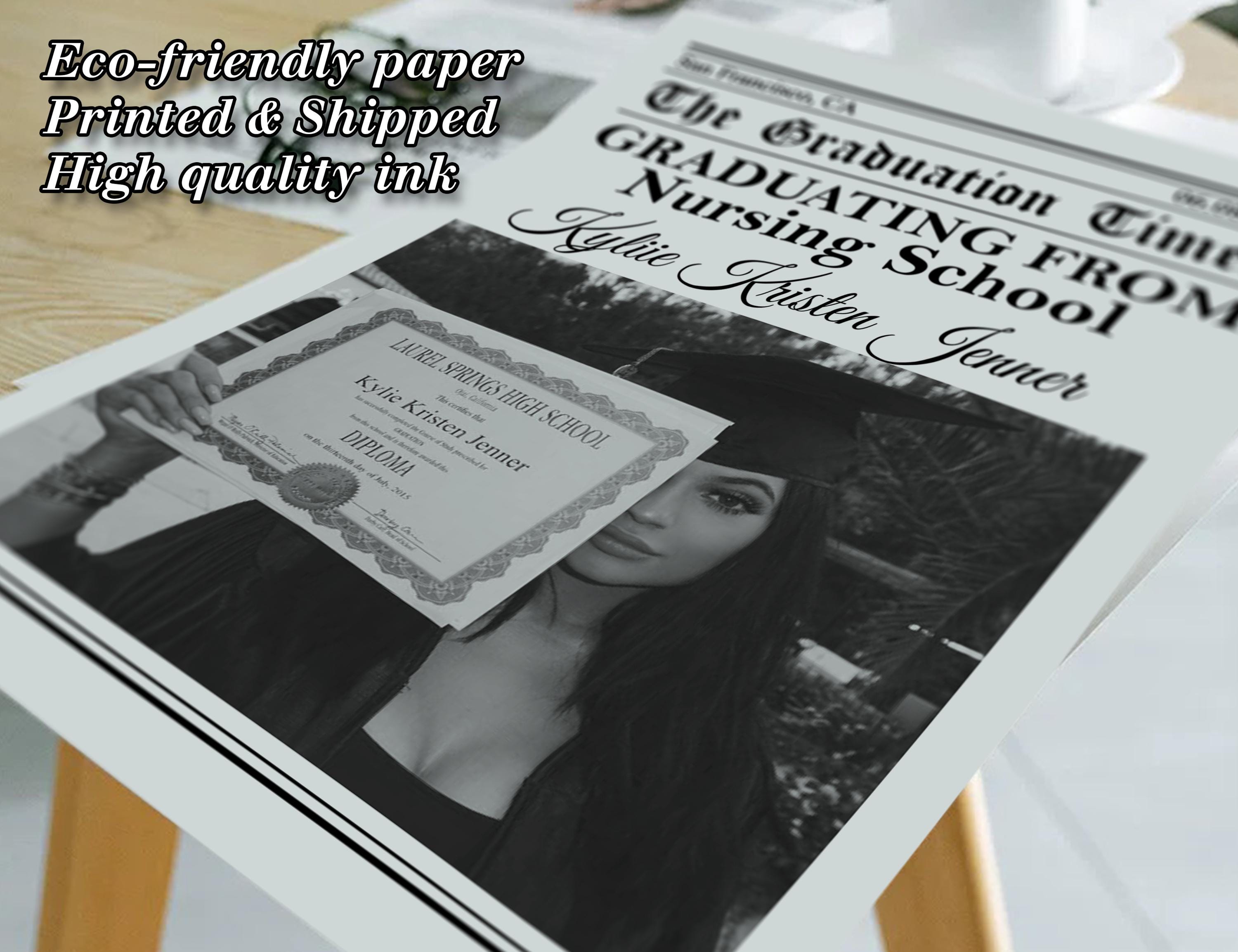 Nurse Graduation Newspaper/graduation Newspaper Invitation/graduation ...
