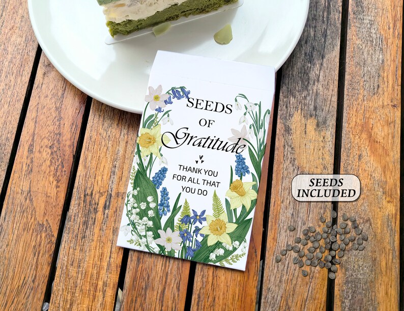 Gratitude Seed Packet/wildflower Thank You Seed Packet Favor for ...