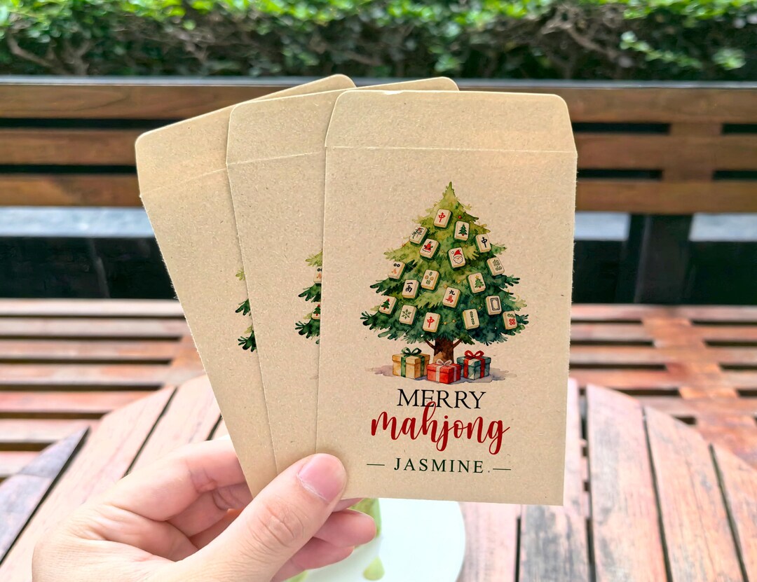 Personalized Christmas Tree Seed Packet/merry Mahjong Seed Envelopes ...