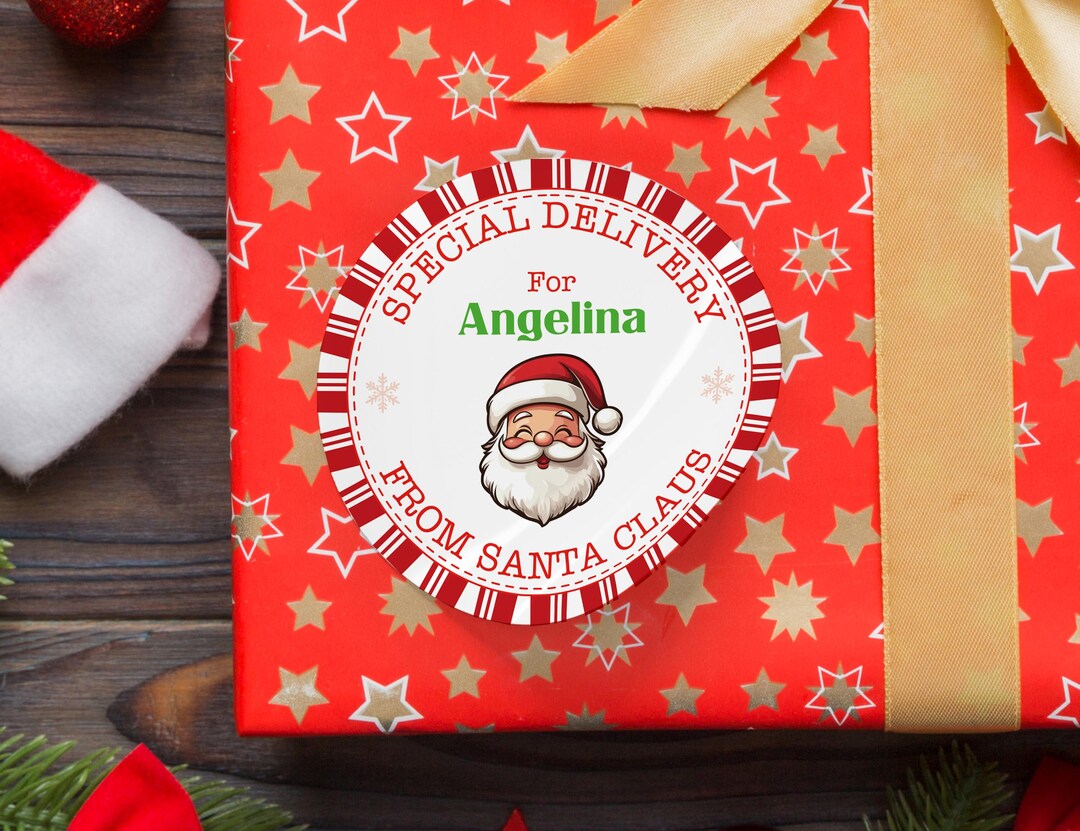 Custom From Santa Labels/santa Claus Gift Tag Stickers/personalized ...