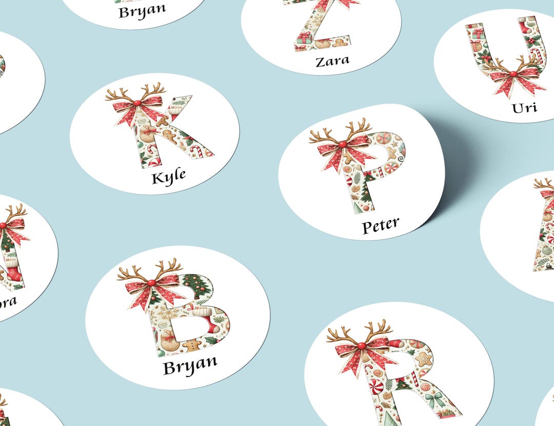 Custom Christmas Stickers With Name/personalized Christmas Stickers ...